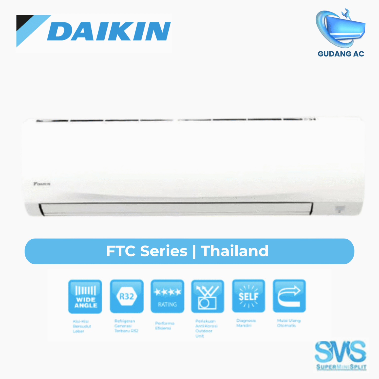 AC Daikin 2 PK Thailand Split R32 FTC50XV14 - Gudang AC Distributor AC ...